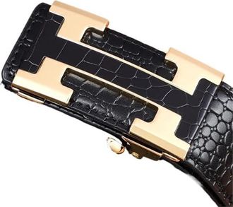 Generic Ceinture d&eacute;contract&eacute;e en cuir v&eacute;ritable avec boucle en m&eacute;tal pour homme, Couleur 3, 130 cm