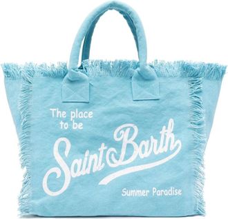 MC2 Saint Barth Homme, Sacs, Bleu, Taille: ONE Size Sac Fourre-Tout Bleu Clair avec Logo