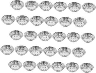 Cabilock 30 St&uuml;ck Teiliges Mini Tartlet F&ouml;rmchen aus Edelstahl Wiederverwendbare Backformen f&uuml;r Kleine K&uuml;chlein Muffins und Desserts Antihaft Mini Backcups Sp&uuml;