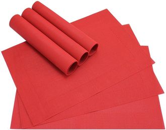 Matches 21 matches21 Edle Tischsets Platzsets BORDA Platzmatten 6er Set rot gewebt aus Kunststoff 45x30 cm Platzdeckchen Esstischunterlagen vom Tischwäsche Spezi