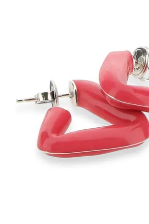 Bottega Veneta Sterling Silver Earrings - Pink