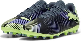 Puma Unisex Adults Future 7 Play MG Soccer Shoe, Gray Skies-Elektro Purple-Fizzy Apple-PUMA White, 46 EU