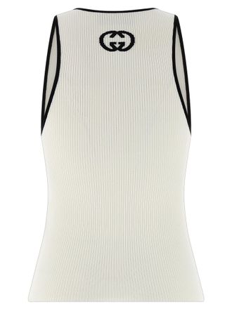Gucci Womens Bicolor Viscose Tank Tops