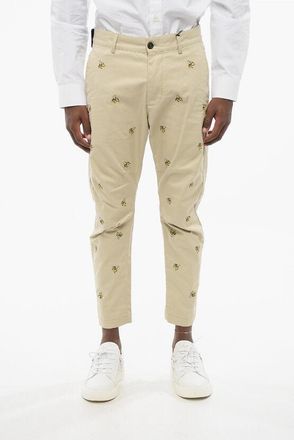 Dsquared2 Cotton BANANA Chinos Pants with All-Over Embroideries size 46