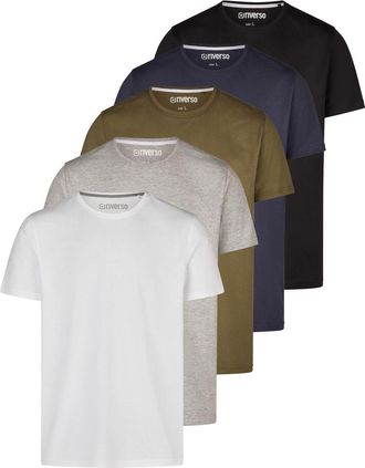 Riverso Tshirt Herren Regular Fit RIVDean 5er Set Pack Rundhals Kurzarm Sommer Tee Shirt Basic, Gr&ouml;&szlig;e:5XL, Farbe:Pack 3
