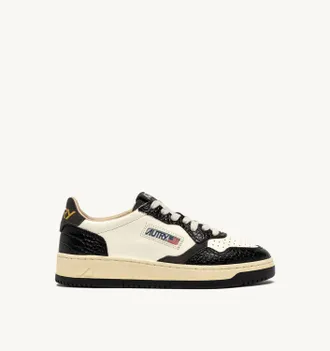 Autry BASKETS MEDALIST LOW EN CUIR MARSHMALLOW ET NOIR