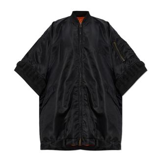 Maison Margiela Poncho mit gesticktem Logo - - Jackets - Damen - Schwarzk - 2XS