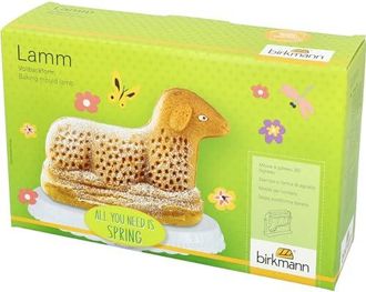 RBV BIRKMANN Birkmann Vollbackform Lamm, f&uuml;r ca. 900 ml Teig, Osterhase in 3D-Optik, hochwertiger Karbonstahl, Antihaftbeschichtung, mit Rezeptvorschlag, temperatu