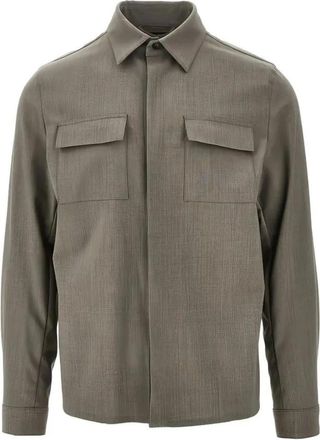 Herno Homme, Vestes, Beige, Taille: M Chemise en laine bi-stretch