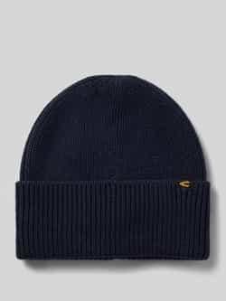 Camel Active Beanie mit breitem Umschlag und Label-Detail