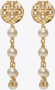 Tory Burch Damen Moondance Pearl and Chain Earrings