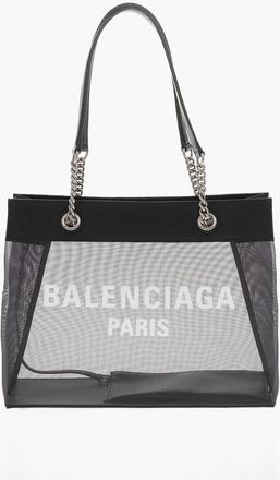 Balenciaga Semi-sheer Tote Bag with Leather Details Gr&ouml;&szlig;e Unica