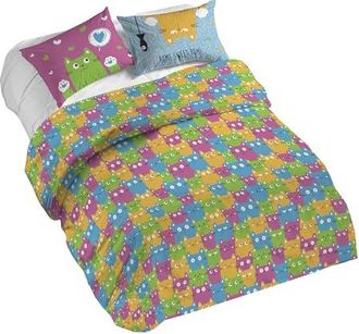 Pensieri delicati Bettwäsche-Set für Doppelbett, 100% Baumwolle, komplett mit Bettbezug 250 x 200 cm und 2 Kissenbezügen 52 x 82 cm, hergestellt in Italien, maschinenwa