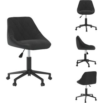 vidaXL Esszimmerstuhl Drehbar Schwarz Samt - Drehstuhl - Esszimmerstuhl - Samtsessel - B&uuml;rostuhl - Schwarze M&ouml;bel
