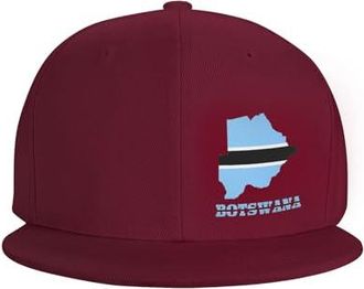 Generic Drapeau du Botswana Carte du Botswana Homme Femme Strapback Cap S&eacute;chage Rapide Snapback Chapeau Anti-UV Casquette De Baseball pour Adulte Golf Trucker