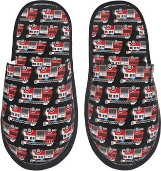 Generic Camion De Pompiers Et De Secours Unisexe Pantoufles Confortable Chaussons Antid&eacute;rapantes Slippers Pour Hiver Int&eacute;rieur Ext&eacute;rieur L