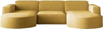 KAISER Ecksofa Designer modena u studio stoff Dicker cord Poso Gelb
