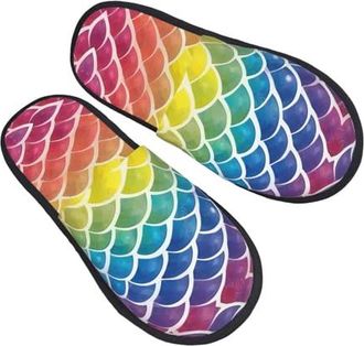Generic L&eacute;g&egrave;re Pantoufles en Feutre Motif poisson &agrave; &eacute;cailles Rainbow Chaussures de Maison Confortable Chaussons Homme pour Maison Adulte Int&eacute;rieur M