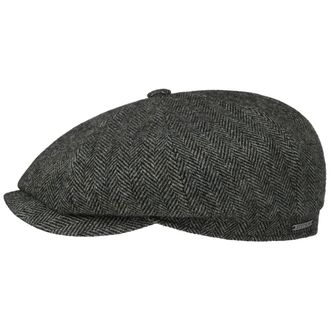 Stetson Hatteras Classic Wool Schirmmütze - Schiebermütze Herren - Flatcap mit Baumwollfutter - Herrencap mit Fischgrätmuster - Ballonmütze Herbst/Winter - Wi
