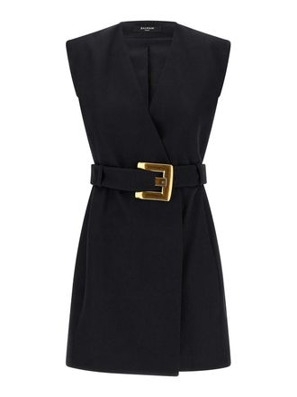 Balmain Robe Au Genou - Noir