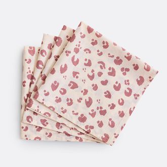 La Redoute Interieurs Lot 4 Serviettes De Table En Voile De Coton Imprim&eacute; Lean