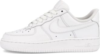 Nike Femme, Chaussures, Blanc, Taille: 38 1/2 EU Leather Round Toe Baskets