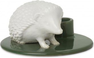 Dottir Dottir - Kerzenhalter/Dekoration - Birthday Stories Hedgehog/Igel - weiß/grün - H x D: 6,2x8cm - 1 Stück