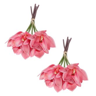 Cabilock 12st&uuml;cke Kleine Kunstorchidee Mit K&uuml;nstlichen Orchideenbl&uuml;ten Und Stiele Von Plastikorchideen K&uuml;nstliche Cymbidium-orchideen-Blumen K&uuml;nstliche Orchide