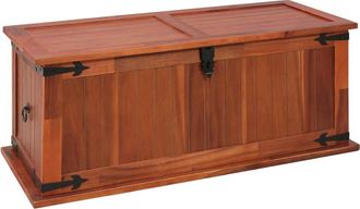 Festnight Aufbewahrungstruhe aus Akazienholz 90 x 45 x 40 cm | Aufbewahrungsbox Holztruhe Auflagenbox Kissenbox Braun