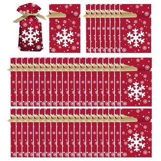 Generic Sacs cadeaux de No&euml;l avec cordon de serrage - 50 pi&egrave;ces color&eacute;es sacs r&eacute;utilisables pour bonbonni&egrave;res, sacs cadeaux avec cordon de serrage - pour adul