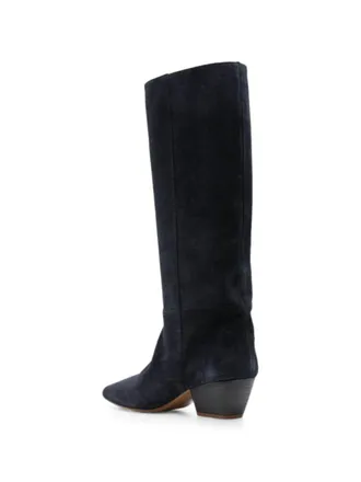 Forte_Forte Suede Knee-High Boot - Navy