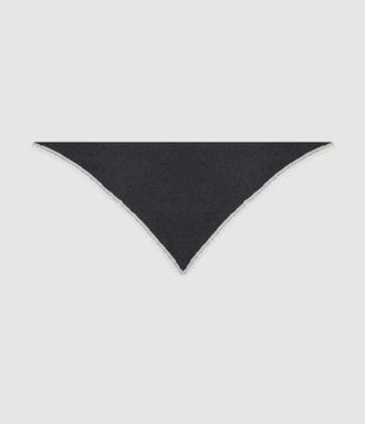 Ganni Echarpe Wool Lace Triangular Phantom