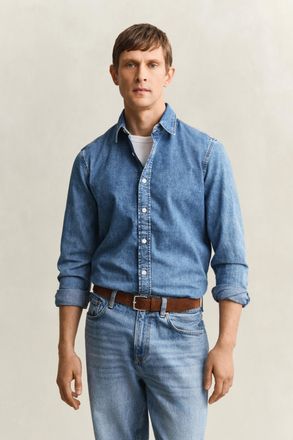 GANT Herren Jeanshemd (XXXL) SEMI LIGHT Blau WORN IN