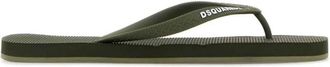 Dsquared2 Homme, Chaussures, Vert, Taille: 45 EU Logo Flip Flops