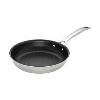 LE CREUSET Antihaftbeschichtete Bratpfanne aus 3-ply Edelstahl, Ø 24 cm, Für alle Herdarten inkl. Induktion geeignet, Silber, 96200224001000