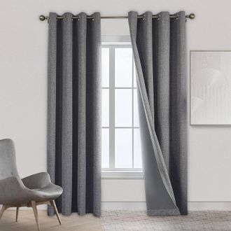 Sekey Vorhang Verdunkelungsvorhang 2PCS B140 x H245 cm Vorhang Wohnzimmer Vorh&auml;nge Blickdicht, &Ouml;sen Aufh&auml;ngung
