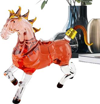 Generic Whisky Dekanter - 1000ml Glas Lik&ouml;r Mit Spender,Mit Pferd Figur Wein Dekanter,Ideal F&uuml;r M&auml;nner Und Bourbon-Liebhaber Als Hausbar Dekoration F&uuml;r Neujah