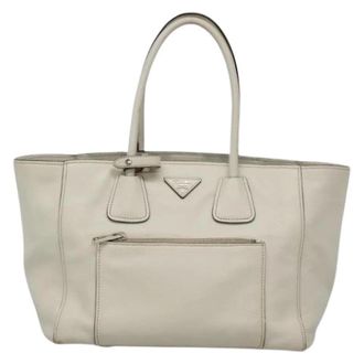 Prada Pre-owned Vintage Leder Tote Bag - - Pre-owned - Damen - Wei&szlig; - ONE SIZE