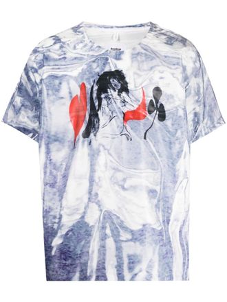 Doublet t-shirt en coton à imprimé graphique - Bleu