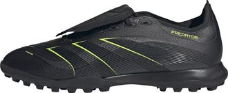 adidas Unisex Predator League Fold-Over Tongue Turf Football Boots Fußballschuhe, Core Black/Carbon/Lucid Lemon, 47 1/3 EU