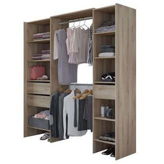 Demeyere Miami Armoire en Bois et ch&ecirc;ne Brut 191,8 x 204,5 x 50 cm