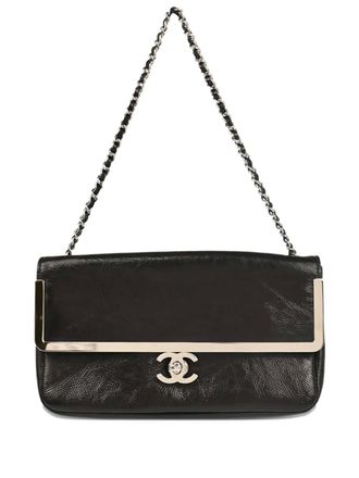 Chanel sac porté épaule en cuir verni (2007) - Noir
