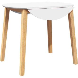 vidaXL Table &agrave; manger naturel bois massif et caoutchouc - Vidaxl