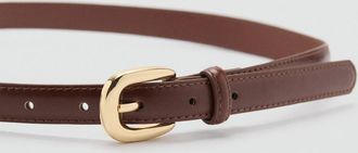 Mango Schmaler Gürtel mit Metallschnalle braun - Damen - XL - MANGO