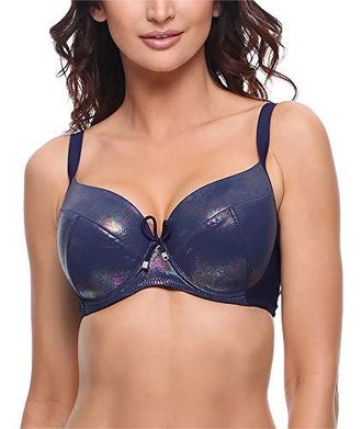 Merry Style Haut de Maillot de Bain Femme Top Soutien-Gorge de P618 (Bleu Fonc&eacute; &Eacute;clat, EU (Cup 85 B) = FR (100 B))