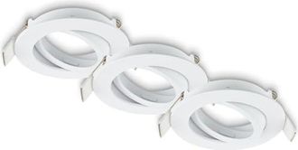 Briloner 3er Set Einbaustrahler 230V flach, schwenkbar, GU10, max. 7W, Spot, Deckenspots, Spots 230V, Einbauleuchten, Einbauspots, Deckenstrahler, 68mm Lochmas