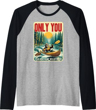 Giant Step Design Co. Only You Can Prevent Wildfires Smokey Bear Kayak Paddling Raglan