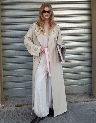 NA-KD trench-coat long beige-Neutre