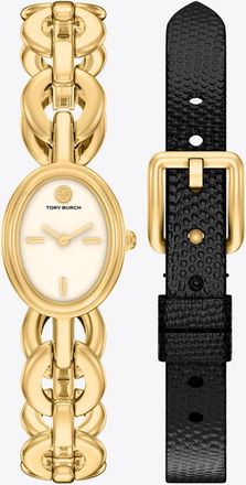 Tory Burch Damen Small Oval Watch Gift Set