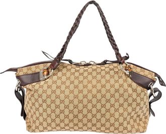 Gucci Crossbody Bags - Gucci GG Monogram Heavy Bamboo Handbag - Gr. unisize - in Braun - f&uuml;r Damen